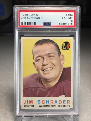 1959 Topps Jim Schrader Rookie #134 - PSA 6 - Washington Redskins | eBay