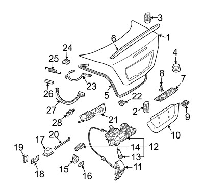 Genuine OEM Rear Deck Lid Handle 2037500793 for Mercedes-Benz | eBay