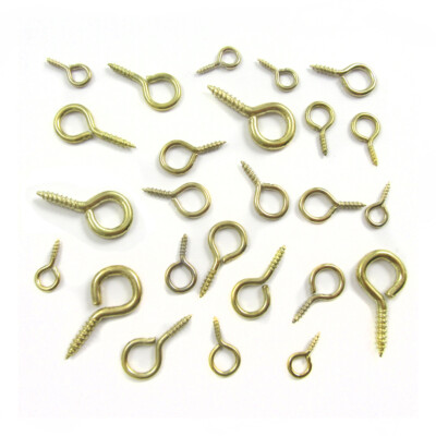 GOLD VINE HOOKS *5 SIZES TO CHOOSE FROM* SCREW LOOP FRAME HANGER EYE ...