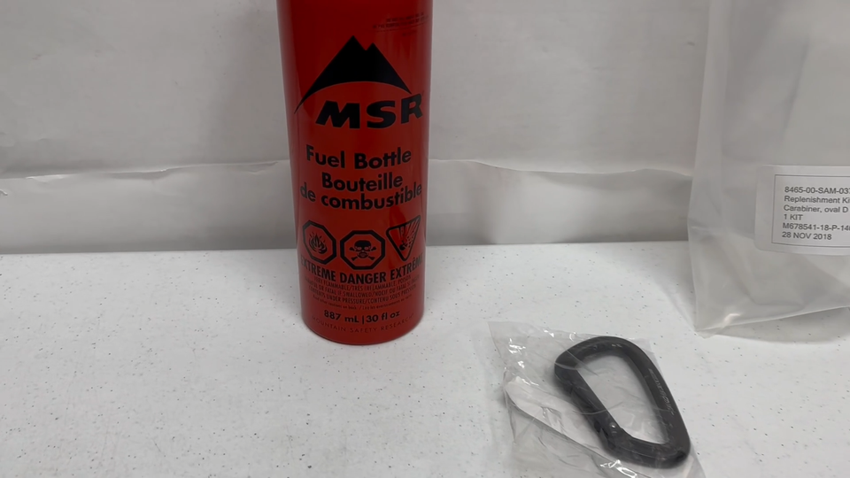 MSR LIQUID FUEL ALUMINUM BOTTLE LEAK PROOF 30 OUNCE WITH 3 INCH D RING ...