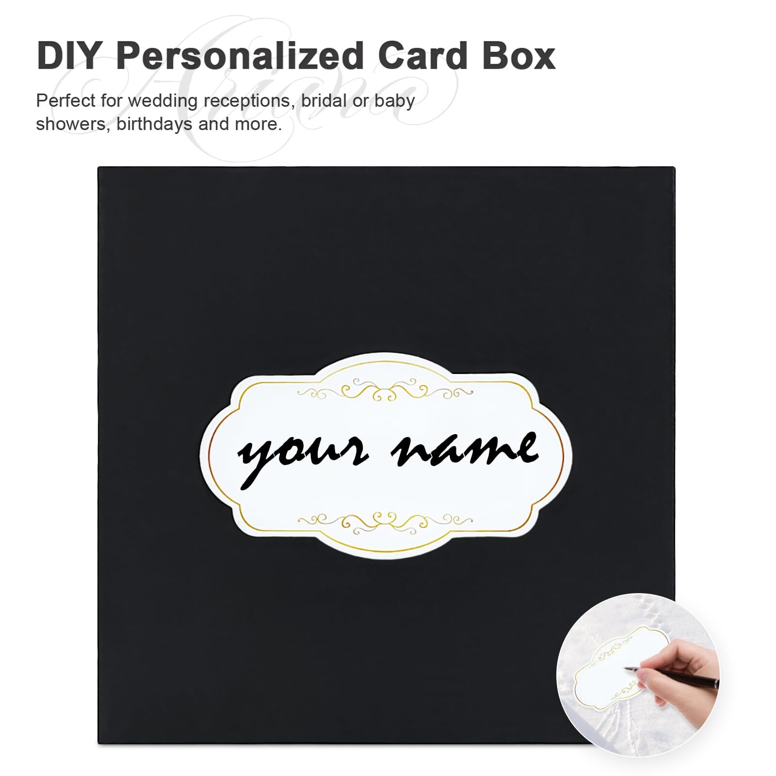 Black Card Box For Party Black Gift Card Box Holder Money Box For ...