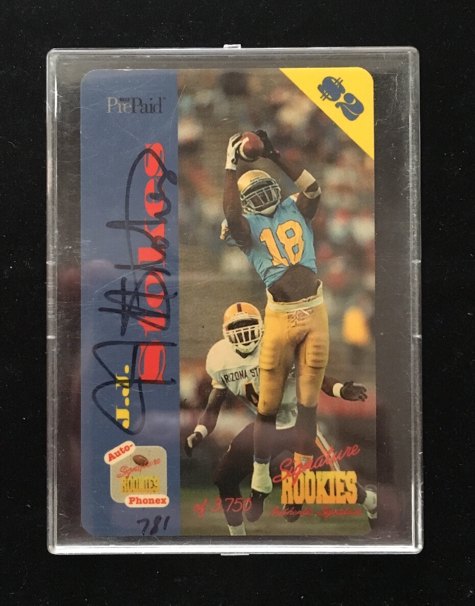 JJ STOKES SIGNATURE ROOKIES PHONEX AUTOGRAPHED SIGNED AUTO FOOTBALL ...
