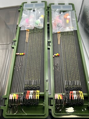 1X READY MADE CARP FISHING RIGS PLUS CARP RIG BOX COMES WITH 20 READY ...