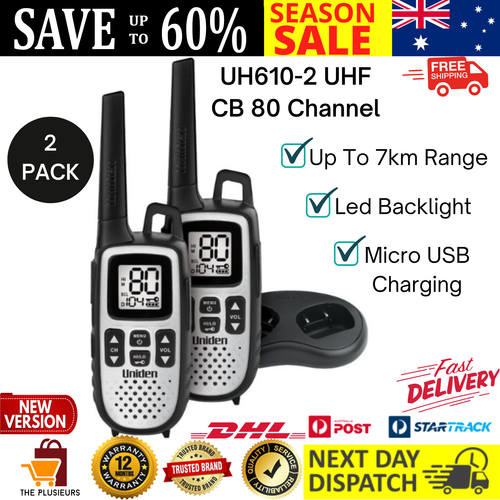 Twin Pack Walkie Talkie Two-Way Radio 1W 80 UHF Channel 7km Range ...