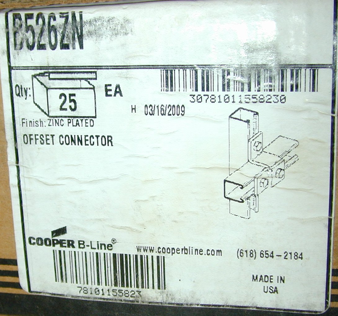 *NEW* Box of 25 Cooper B-Line TWO HOLE OFFSET CONNECTORS B526ZN | eBay