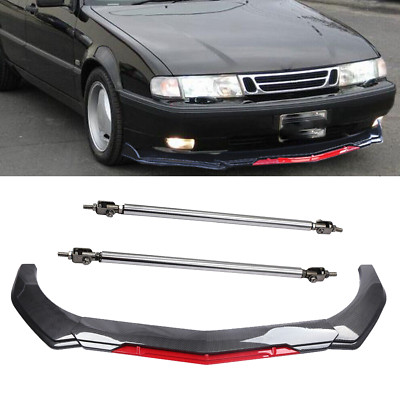 For Saab 2003-2007 Front Bumper Lip Spoiler Splitter Carbon Fiber Look ...