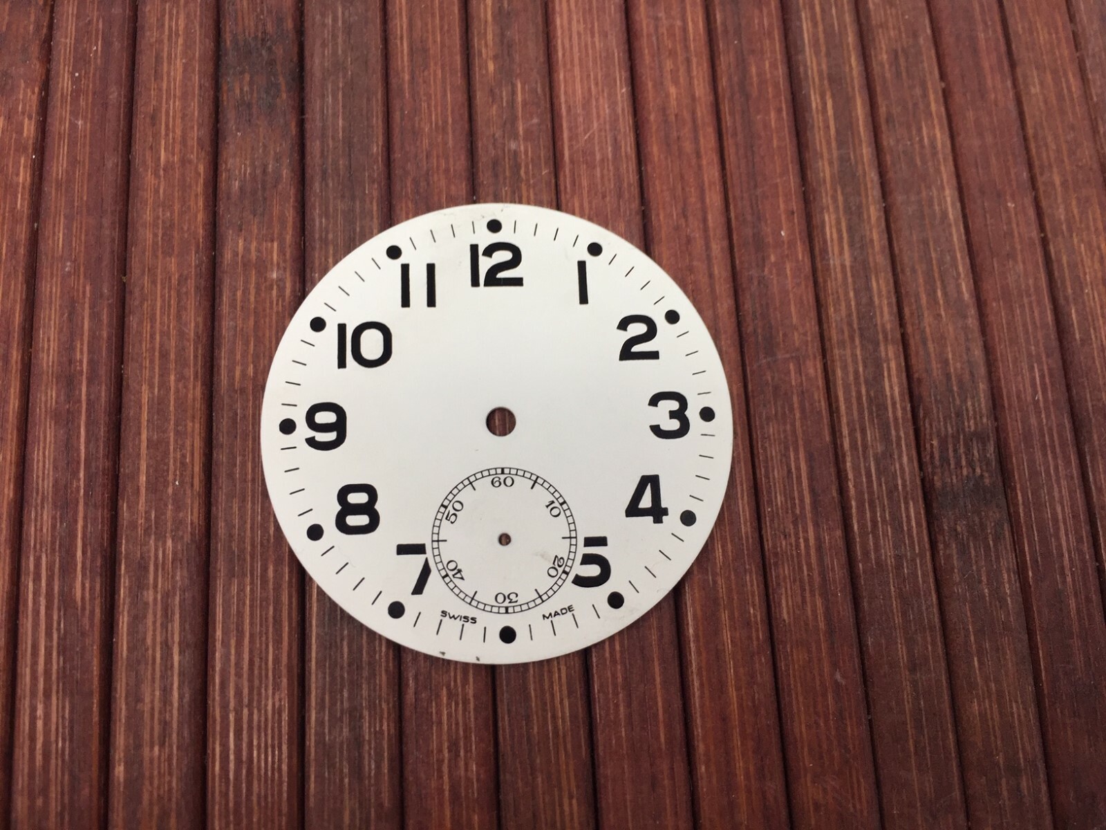 Watch dial for UNITAS 6498 swiss made movement - unused - big numbers ...