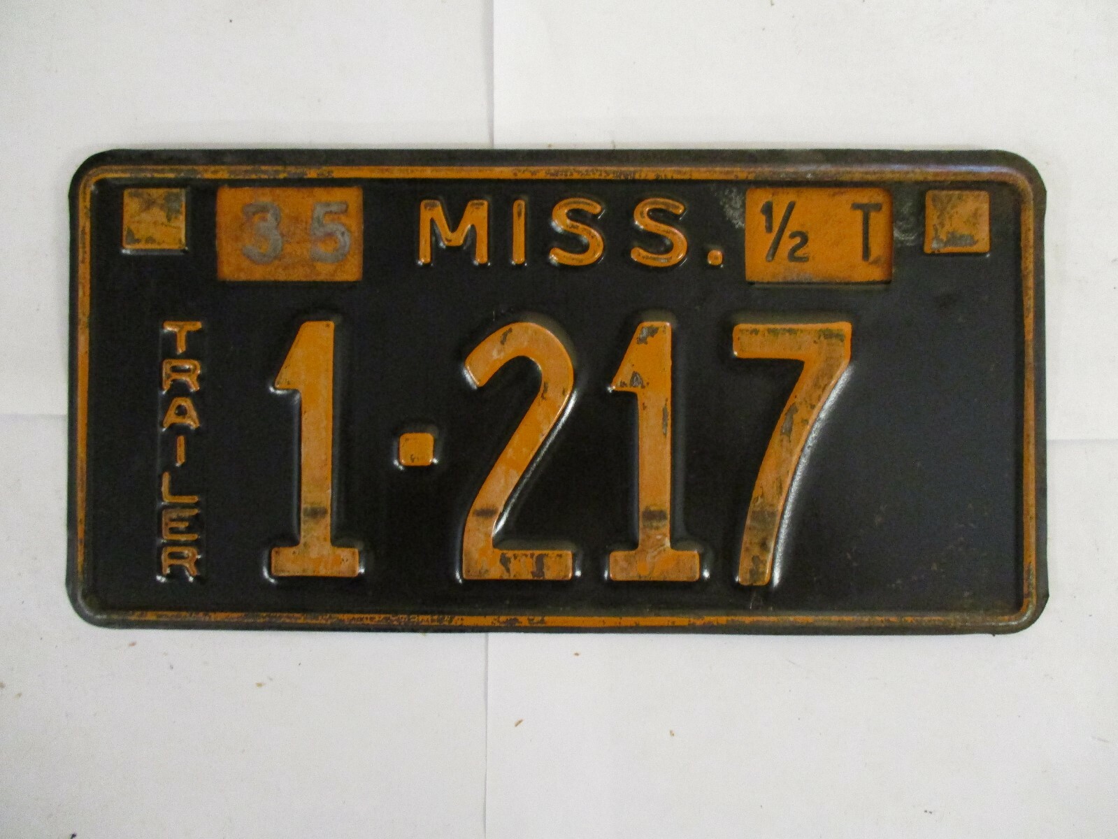 1935 Mississippi TRAILER with LOCK TAB License Plate Tag | eBay