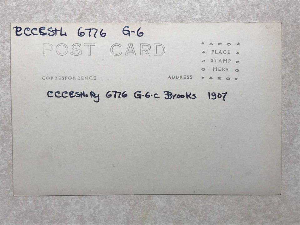 C2678 Postcard RPPC Train Railroad CCC & ST Louis 6776 Locomotive G 6 C ...