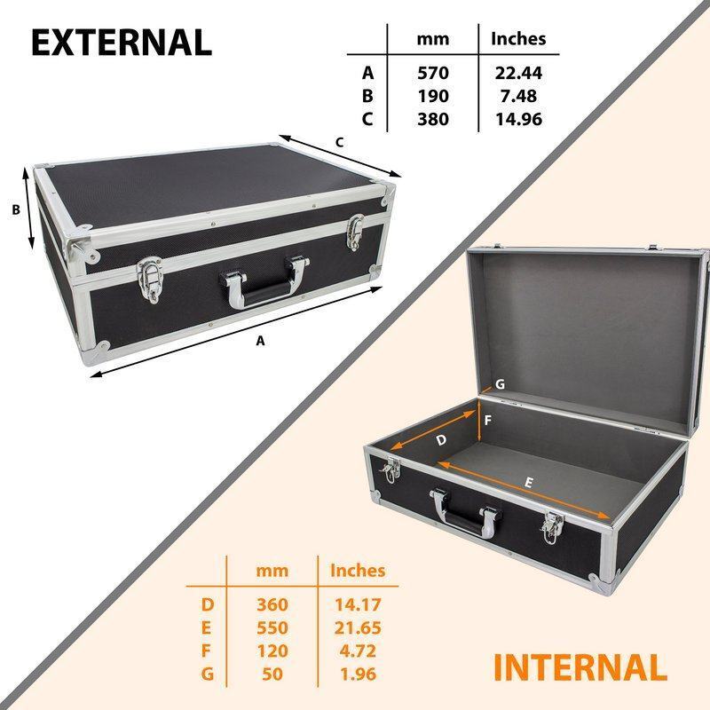 Large Hard Aluminium Flight Case Universal DJ Equipment Camera Secure ...