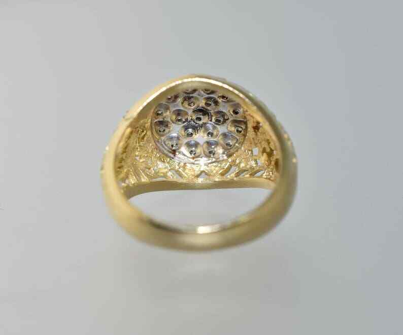 2.5CT Lab Created 14K Yellow Gold Finish 925 Men's Kentucky Cluster ...