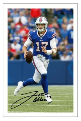 JOSH ALLEN Signed Autograph PHOTO Signature Gift Print BUFFALO BILLS ...