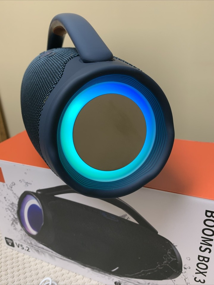 Booms Box Portable bluetooth Speaker With LED Light Effects On Sides | eBay