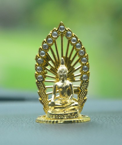 Buddaha Statue Gold Diamond Shiny Car Room Table Decor Figurine Self ...