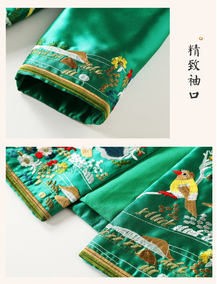 Womens Embroidered Tang Short Jackets Silk Retro Single Short Coat ...