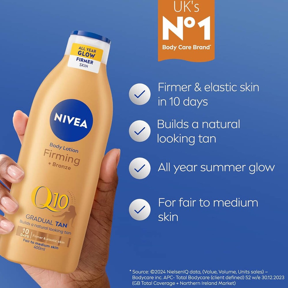 NIVEA Q10 Gradual Self-Tanning Firming Bronze Body Lotion All Year Glow ...