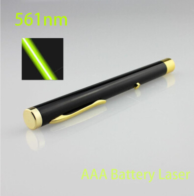 561nm Light Yellow AAA Battery Laser Pointer Pen Visible Dot Beam Light ...
