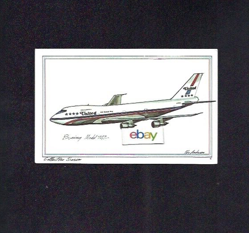 UNITED AIRLINES BOEING 747-100 FRIENDSHIP WATERCOLOR ROY ANDERSON ...
