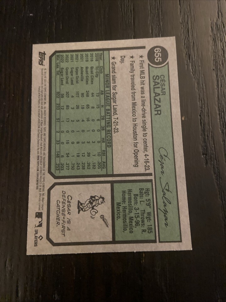 2023 Topps Heritage High Number - Cesar Salazar #655 (RC) | eBay