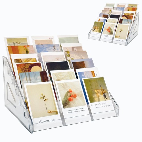 2 Pack 7-Tiered Acrylic Card Display Stand, Versatile Sticker Display ...