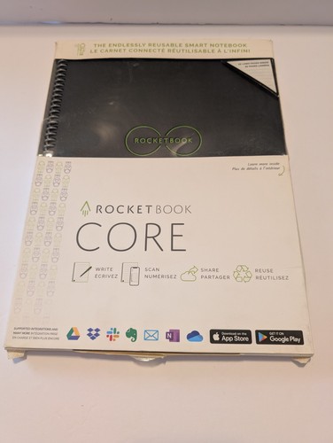 Rocketbook CORE Reusable Smart Notebook in Black WIRE, SCAN, SHARE ...
