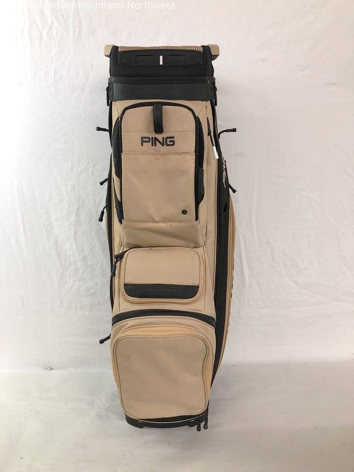 Ping Pioneer Black & Tan Free Standing Golf Bag with Shoulder Strap ...