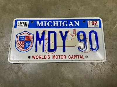 1997 Michigan License Plate World’s Motor Capital # MDY-90 | eBay