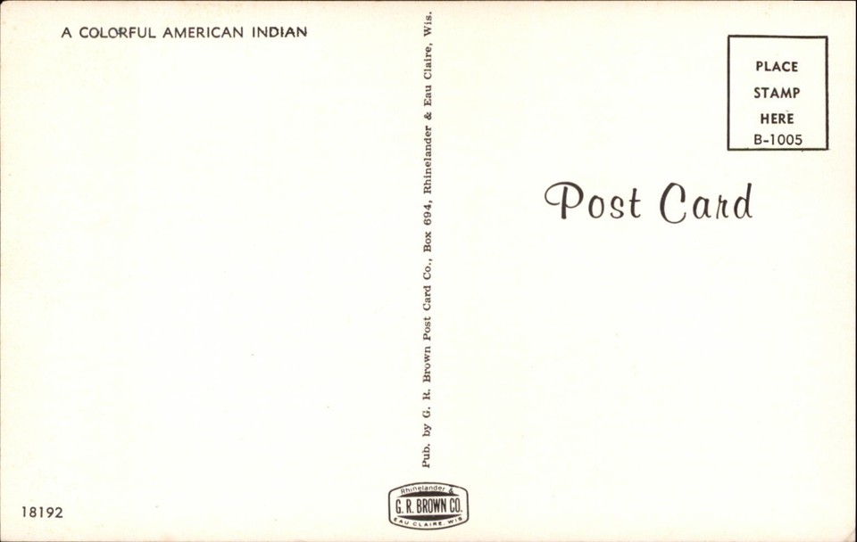 American Indian Rhinelander Wisconsin vintage postcard I844 | eBay