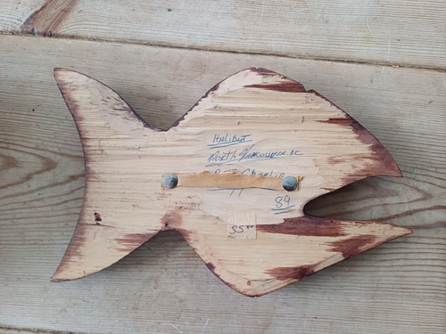 Native American/First Nations carved wooden Halibut by Pete Charlie ...