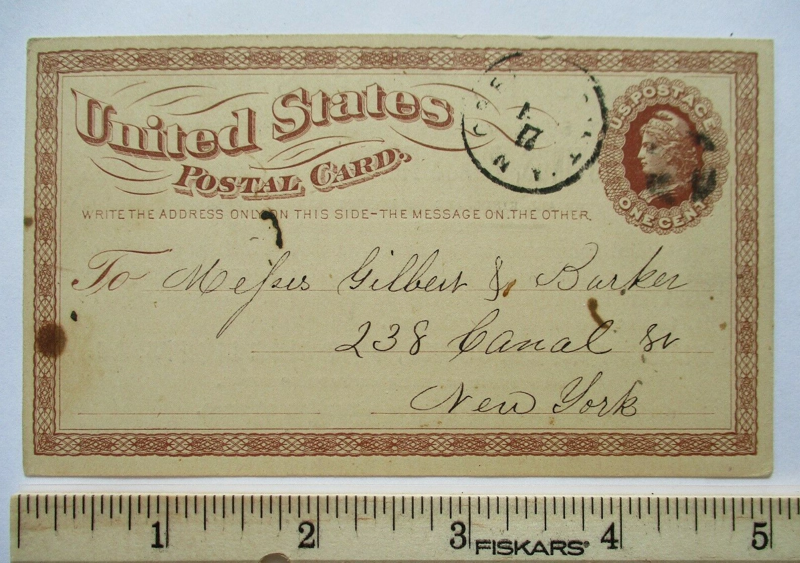 Rare 1875? United States Postal Card Greenpoint Brass Foundry Brooklyn ...