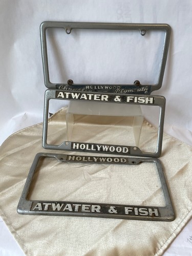 Set Of 3 1950’s Vintage Hollywood Car Dealer CA License Plate Frames | eBay