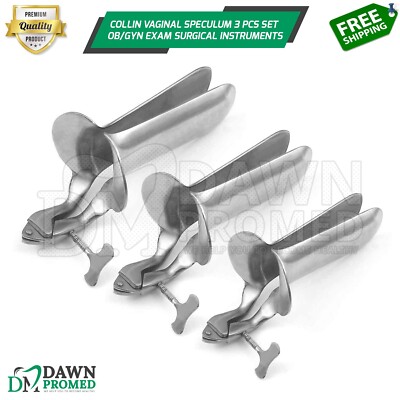 Collin Vaginal Speculum 3 Pcs Set Medical OB/GYN Exam Surgical Inst ...