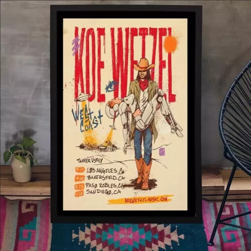 Koe Wetzel April Shows 2024 Poster Unframed Home Decor Wall Art | eBay