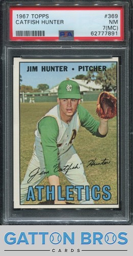 1967 Topps #369 Catfish Hunter PSA 7 NM (MC) | eBay