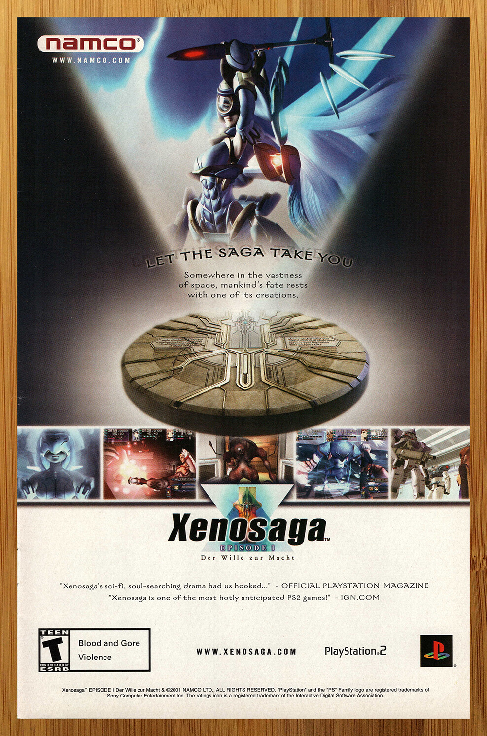 2001 Xenosaga Episode I 1 PS2 Vintage Print Ad/Poster Official RPG ...