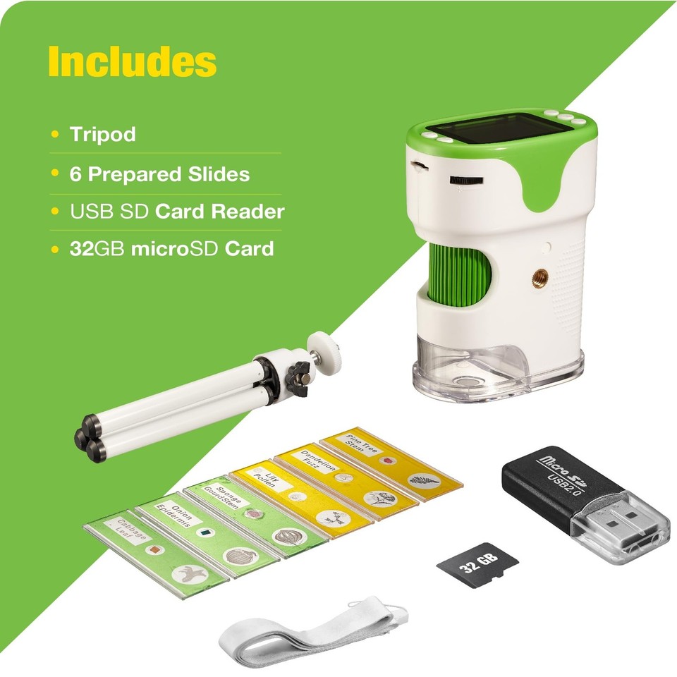 Rechargeable 1000X Digital Microscope for Kids, 4K Microscopes with ...