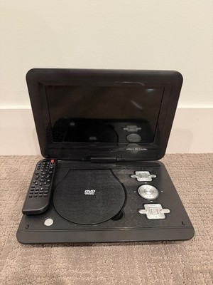 onn 10-Inch Black 480p Portable DVD Player Kit with Screen Swivel and ...