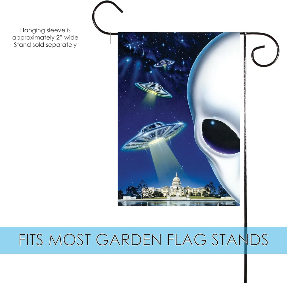 1112711 the Grey House Aliens Flag 12X18 Inch Double Sided for Outdoor ...
