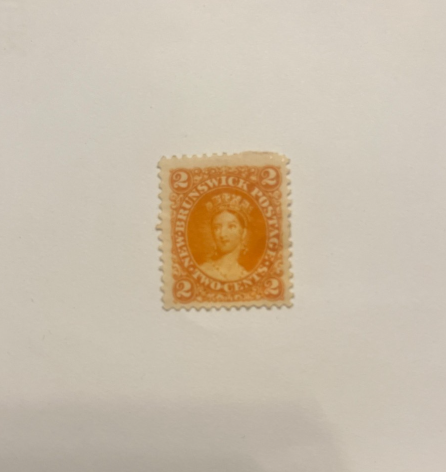 New Brunswick 2c stamp; Queen Victoria; Orange; 1860; Mint Hinged; MH ...