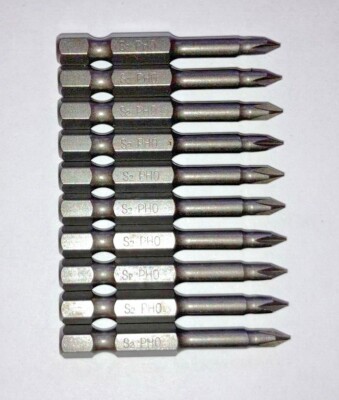 Philips PH0 Screwdriver Drill Insert Power Bit 10 Pack | eBay