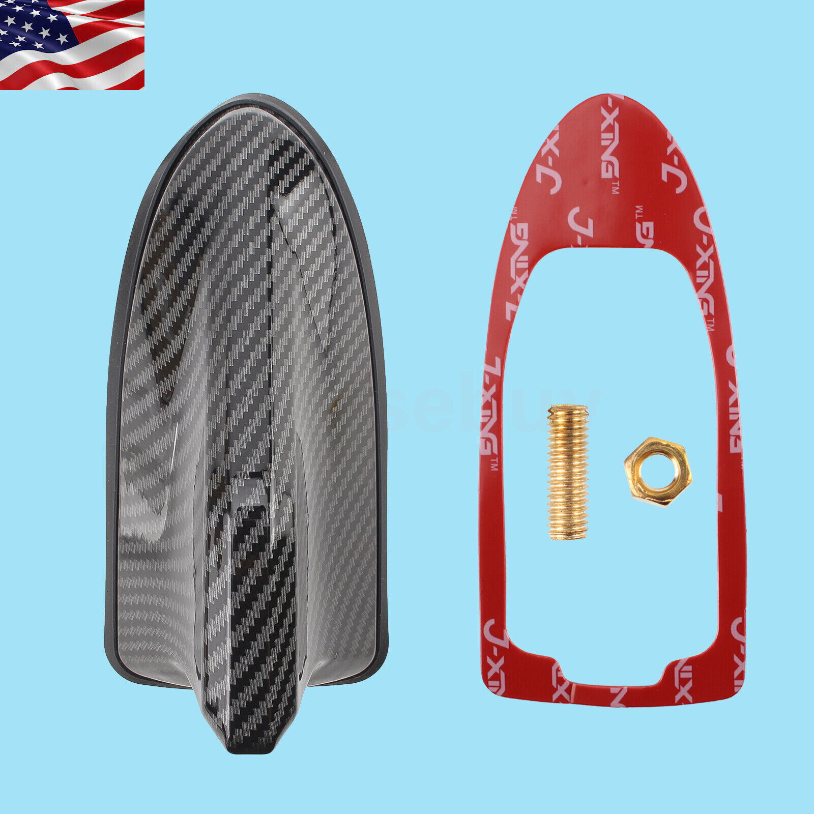 Fin Roof Car Antenna Carbon Fiber Shark Radio FM/AM Antena Cover ...