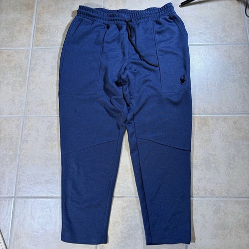 SPYDER Mens L Active Track Pants Stretch Drawstring Waist BLUE | eBay