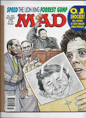 Vintage Mad Magazine #332 Dec 1994 Forrest Gump OJ Simpson w ...
