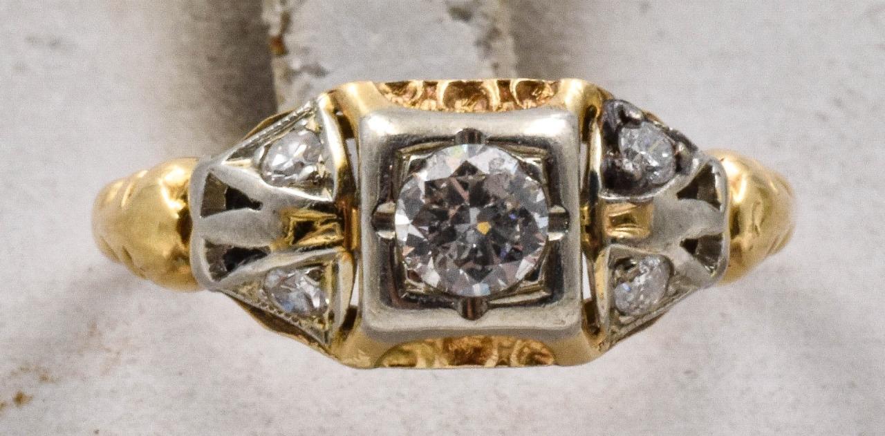 Antique 14k & 18k Solid Gold & Natural .33ct ttlw Dia… - Gem