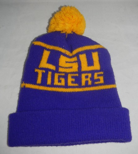 Semi Vintage LSU Louisiana State University Tigers Winter Pom Beanie ...