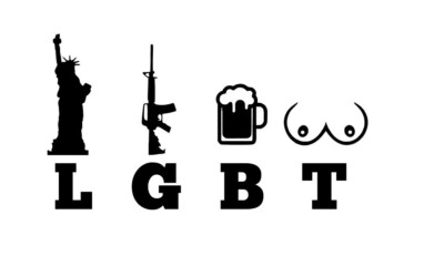 LGBT Liberty Guns Beer Tits AR Rifle NRA Funny Vinyl Bumper Sticker | eBay