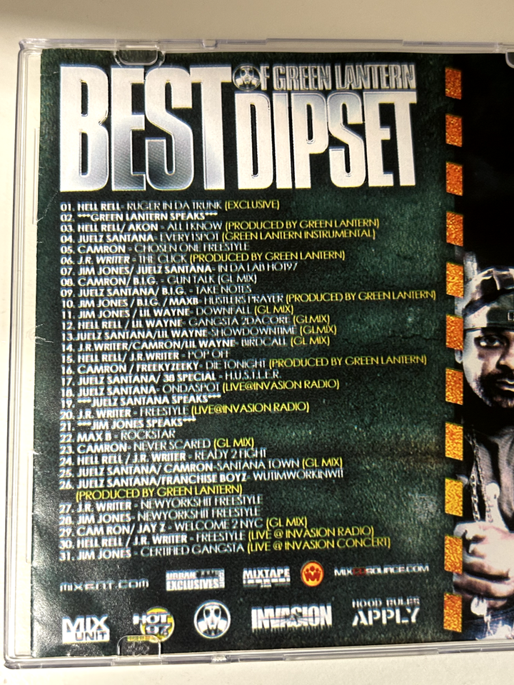 TEAM INVASION BEST OF DJ GREEN LANTERN & DIPSET NYC MIXTAPE MIX CD RARE ...