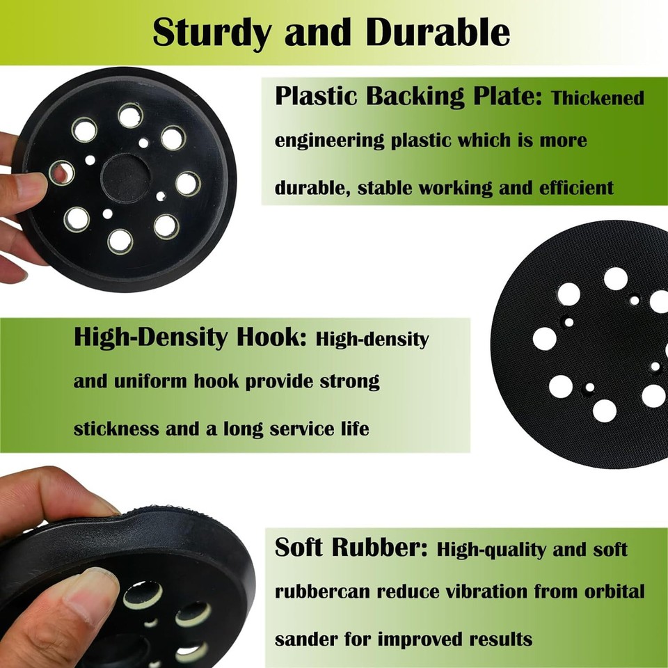 2PCS 5 Inch Orbital Sander Backing Pad, Sander Pad Replacement For ...