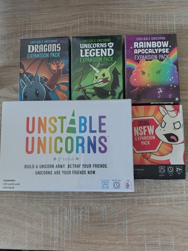 Unstable Unicorns Card Game Base & Expansion Packs New & Sealed ...