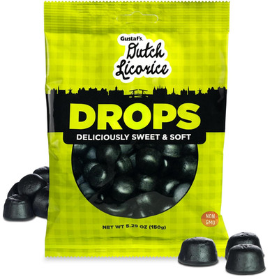 Dutch Licorice Drops - 5.2Oz Bag - Sweet Black Licorice Drops - Dutch ...